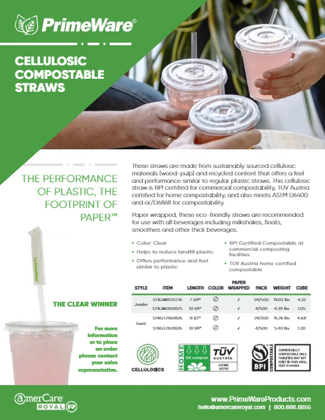 PrimeWare - Cellulosic Straws – PrimeWare by AmerCareRoyal